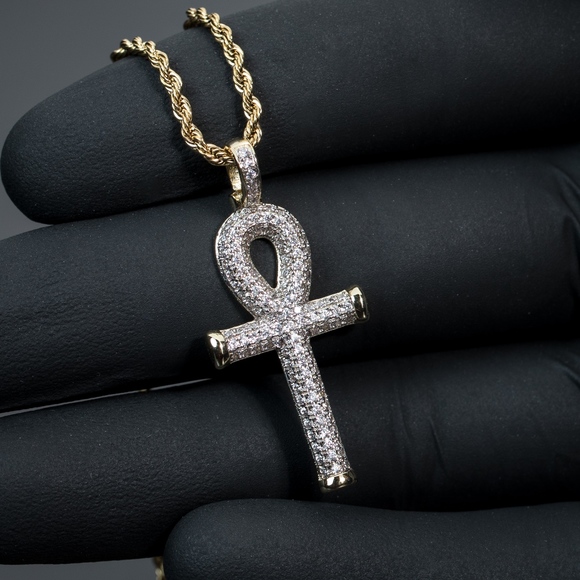No Brand | Accessories | Gold Egyptian Ankh Cross Pendant Rope Chain ...